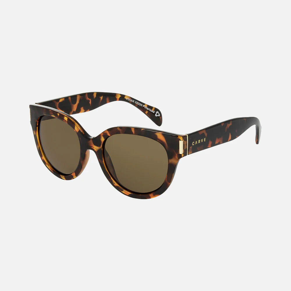 Carve Vivian Recycled Gloss Tort Frame Brown Polarized Lens – Tsunami ...